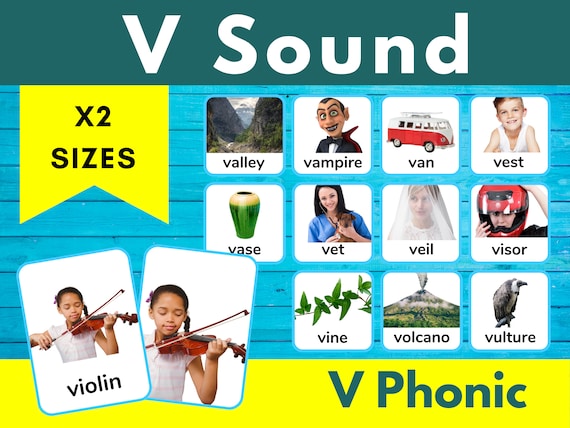 V Phonic V Sound Printable Speech Sound Cards Phonics - Etsy