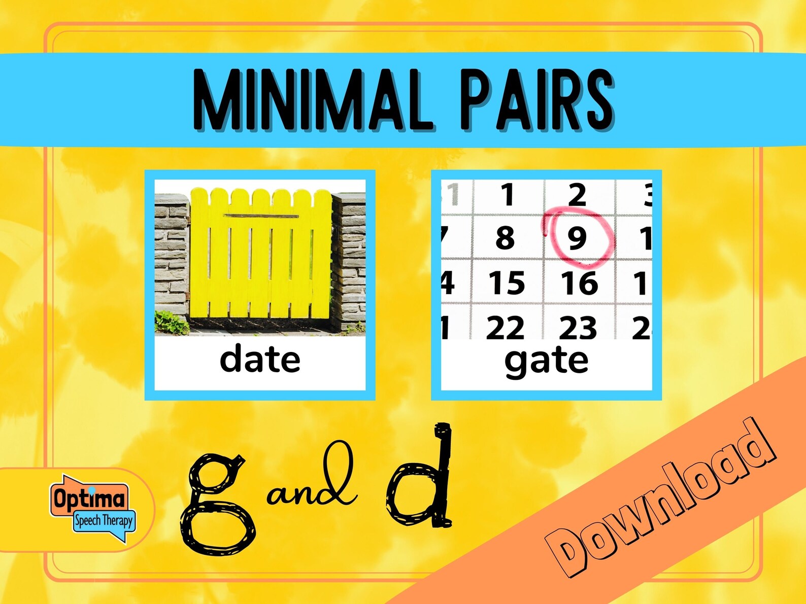 Fronting Minimal Pairs G and D Speech Therapy Minimal Pair Therapy - Etsy