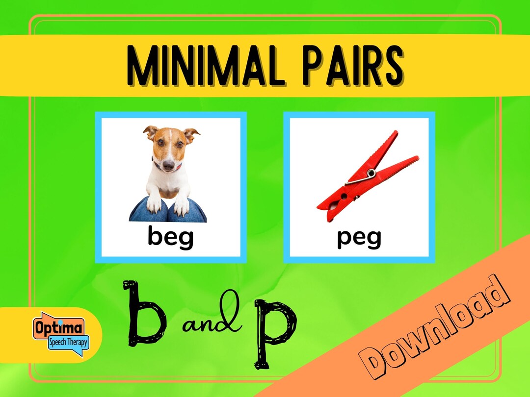 Devoicing Minimal Pairs B and P Speech Therapy Minimal Pair Therapy - Etsy