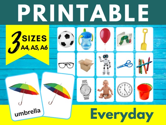 EVERYDAY Flashcards Printable Cards Speech Therapy - Etsy