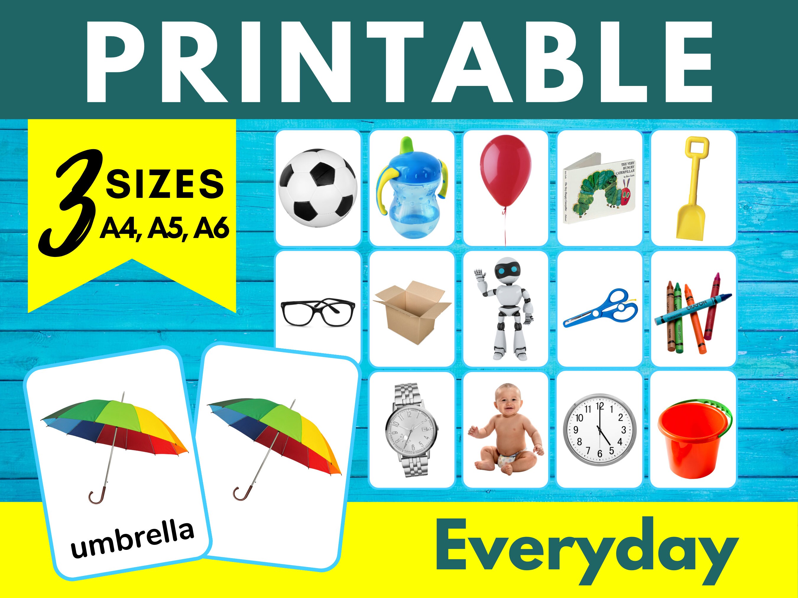 EVERYDAY Flashcards Printable Cards Speech Therapy Speech Pathology ...