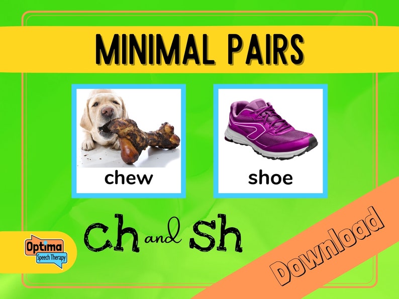 Deaffrication Minimal Pairs CH and SH Speech Therapy Minimal Pair ...