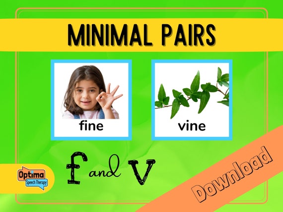 Voicing Minimal Pairs F and V Speech Therapy Minimal Pair - Etsy