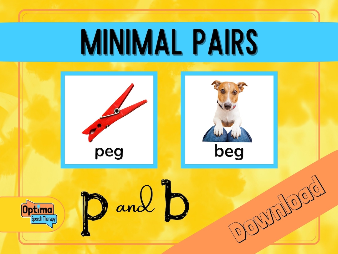 Voicing Minimal Pairs P and B Speech Therapy Minimal Pair Therapy - Etsy