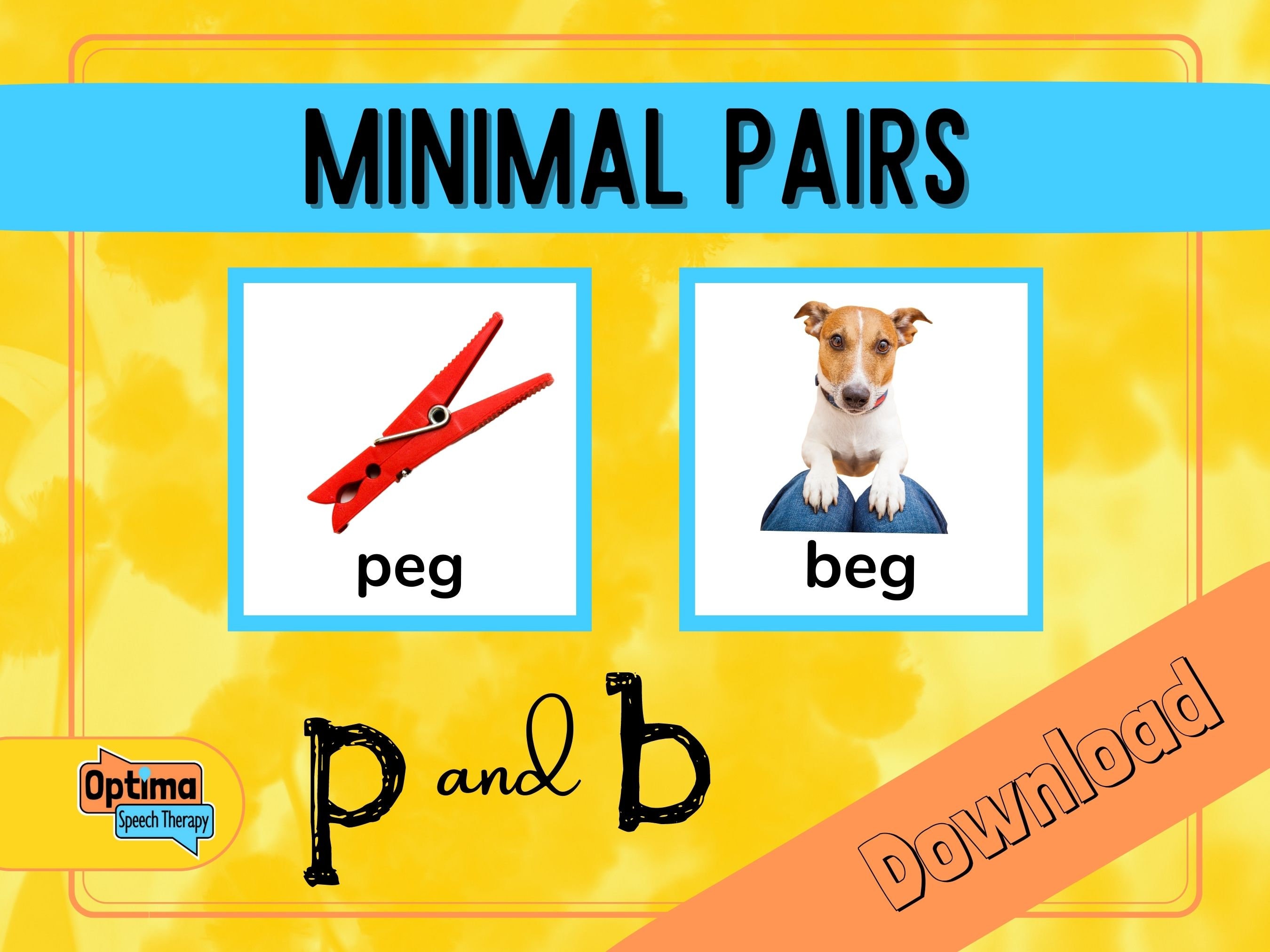 Voicing Minimal Pairs P and B Speech Therapy Minimal Pair Therapy - Etsy