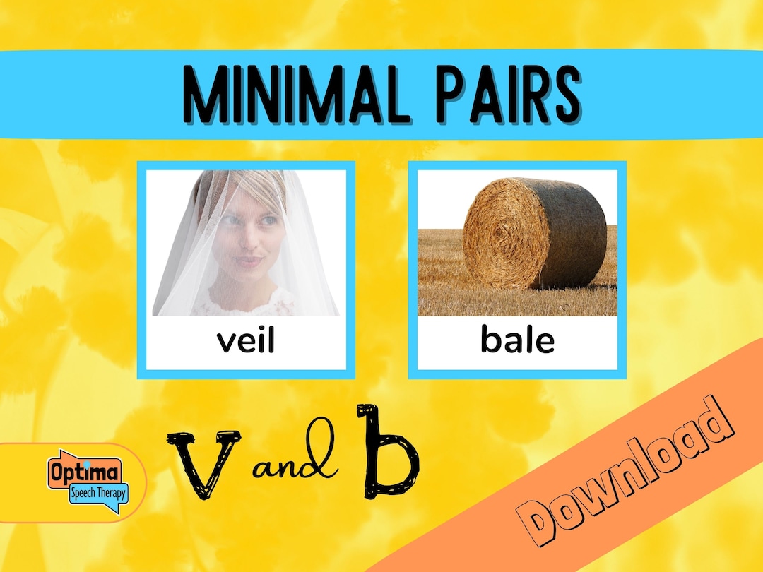 Stopping Minimal Pairs V and B Speech Therapy Minimal Pair Therapy ...