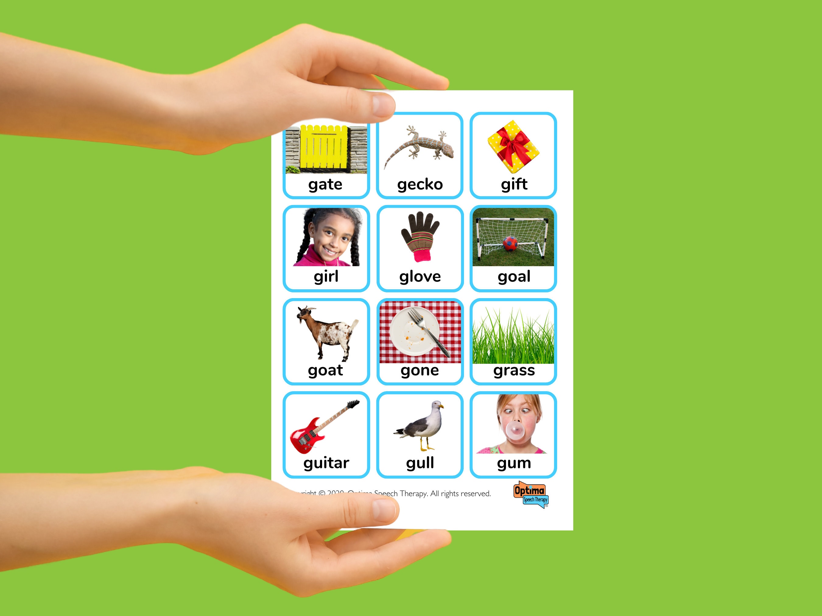 G Phonic G Sound Printable Speech Sound Cards Phonics Word Lists ...