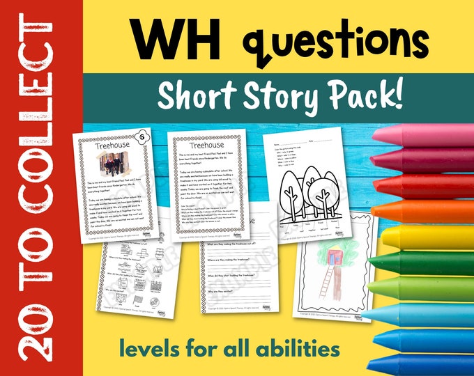 WH Questions Short Stories Comprehension Reading Listening Retell - Etsy