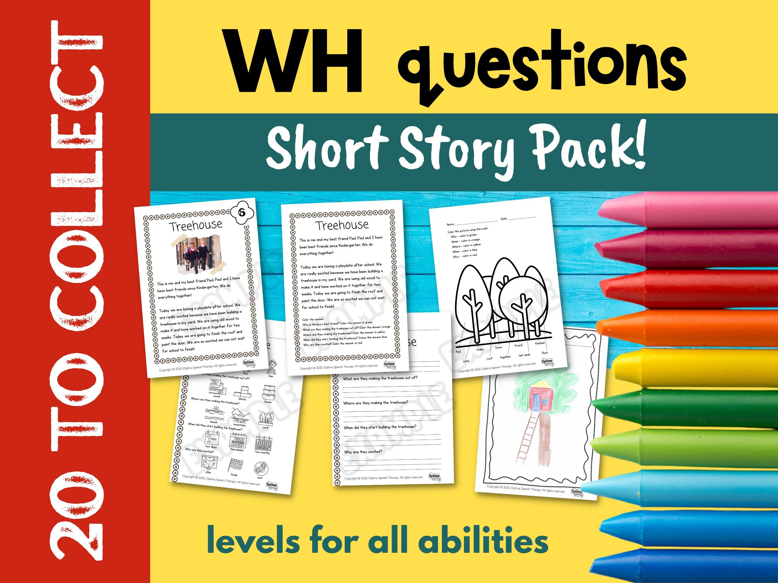 WH Questions Short Stories Comprehension Reading Listening Retell - Etsy
