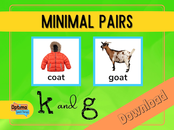 Voicing Minimal Pairs K and G Speech Therapy Minimal Pair - Etsy Australia