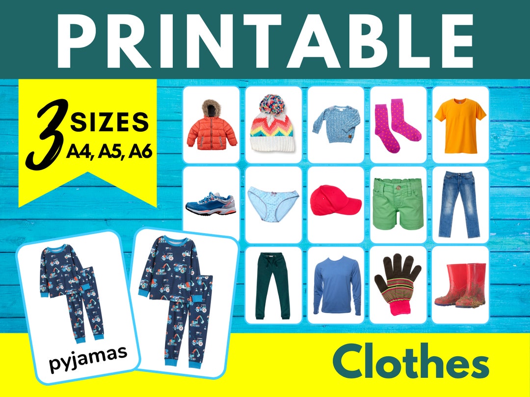 CLOTHES Flashcards Printable Cards Speech Therapy Speech Pathology ...