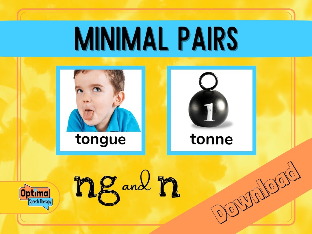 Fronting Minimal Pairs NG and N Speech Therapy Minimal Pair Therapy - Etsy