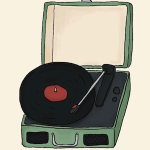Record Player Sticker - Etsy