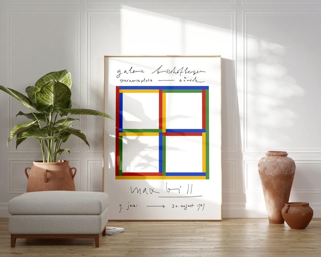 Max Bill Poster | Galerie Bischofberger, Zürich 1969 - Etsy