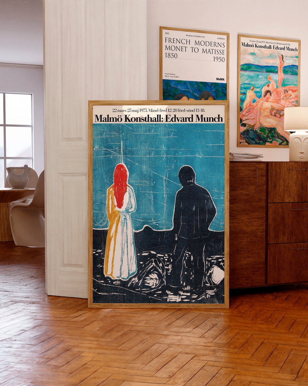 Edvard Munch Exhibition Poster | Two People: the Lonely Ones, 1899 ...