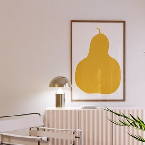 The Yellow Pear Poster Mid-century Modern Wall Art Birthday Gift Idea ...