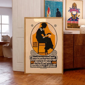 Swiss Exhibition Poster for Modern Hand Lace at Basel Trade Museum ...