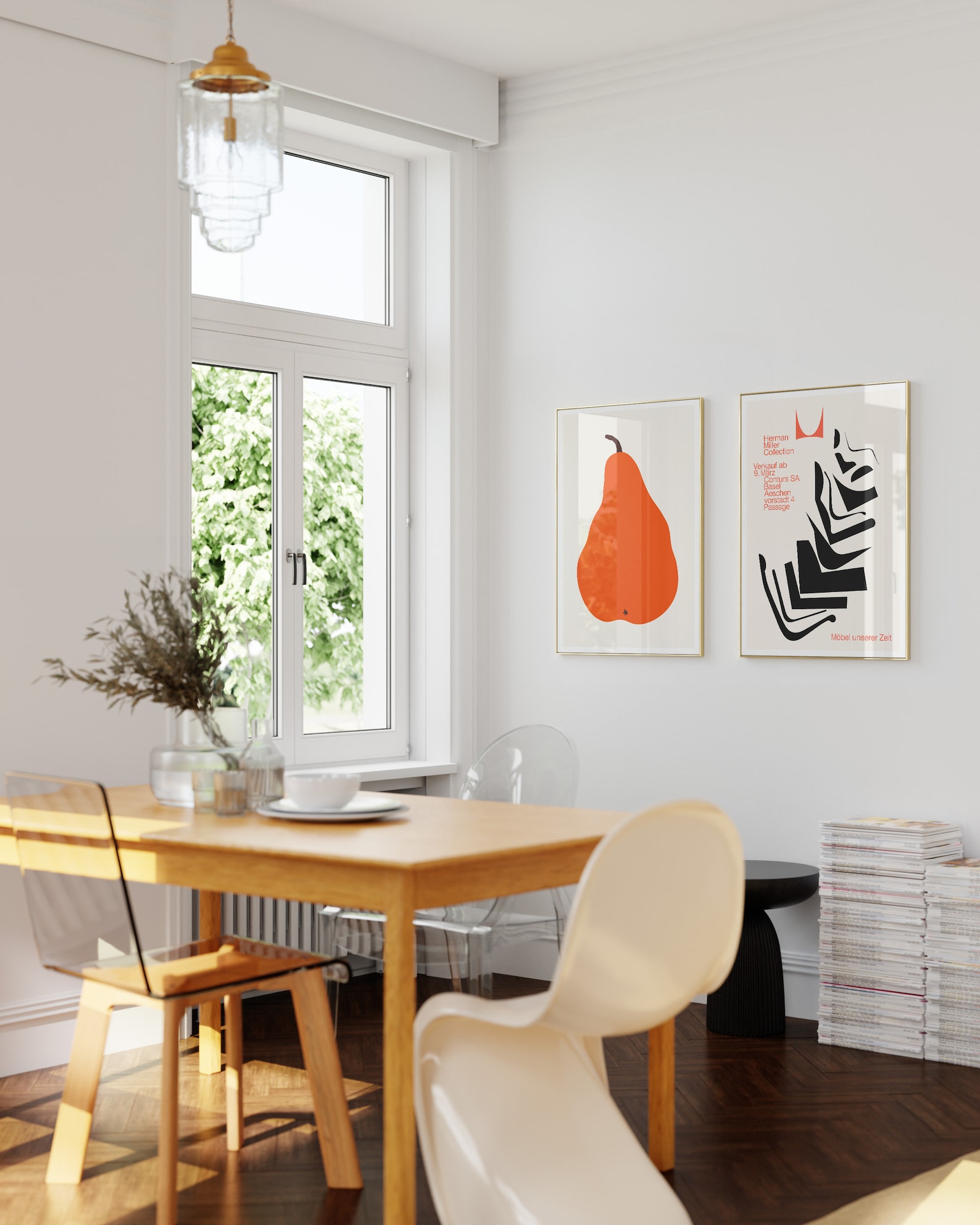 Mid-century Modern Poster | the Orange Pear | La Pera Print - Etsy