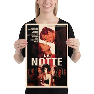 La Notte (1961) | Michelangelo Antonioni Italian Film Poster - Etsy
