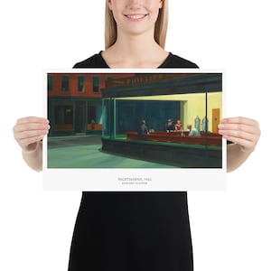 Edward Hopper Art Poster | Nighthawks, 1942 | Museum Quality Giclée ...
