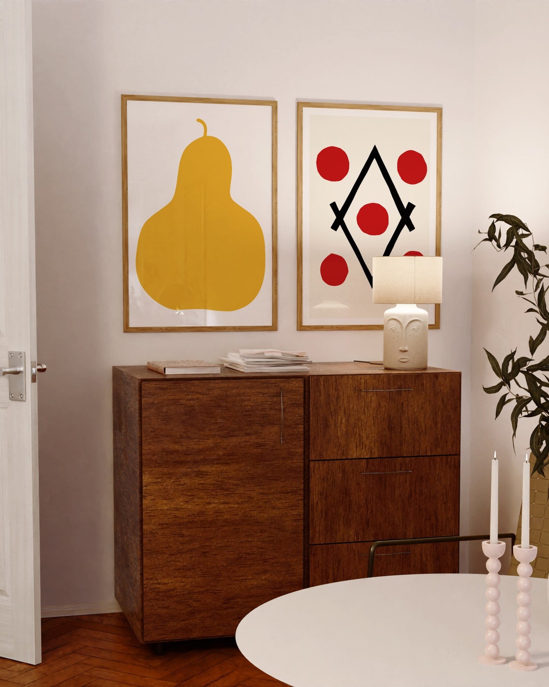 The Yellow Pear Poster Mid-century Modern Wall Art Birthday Gift Idea ...