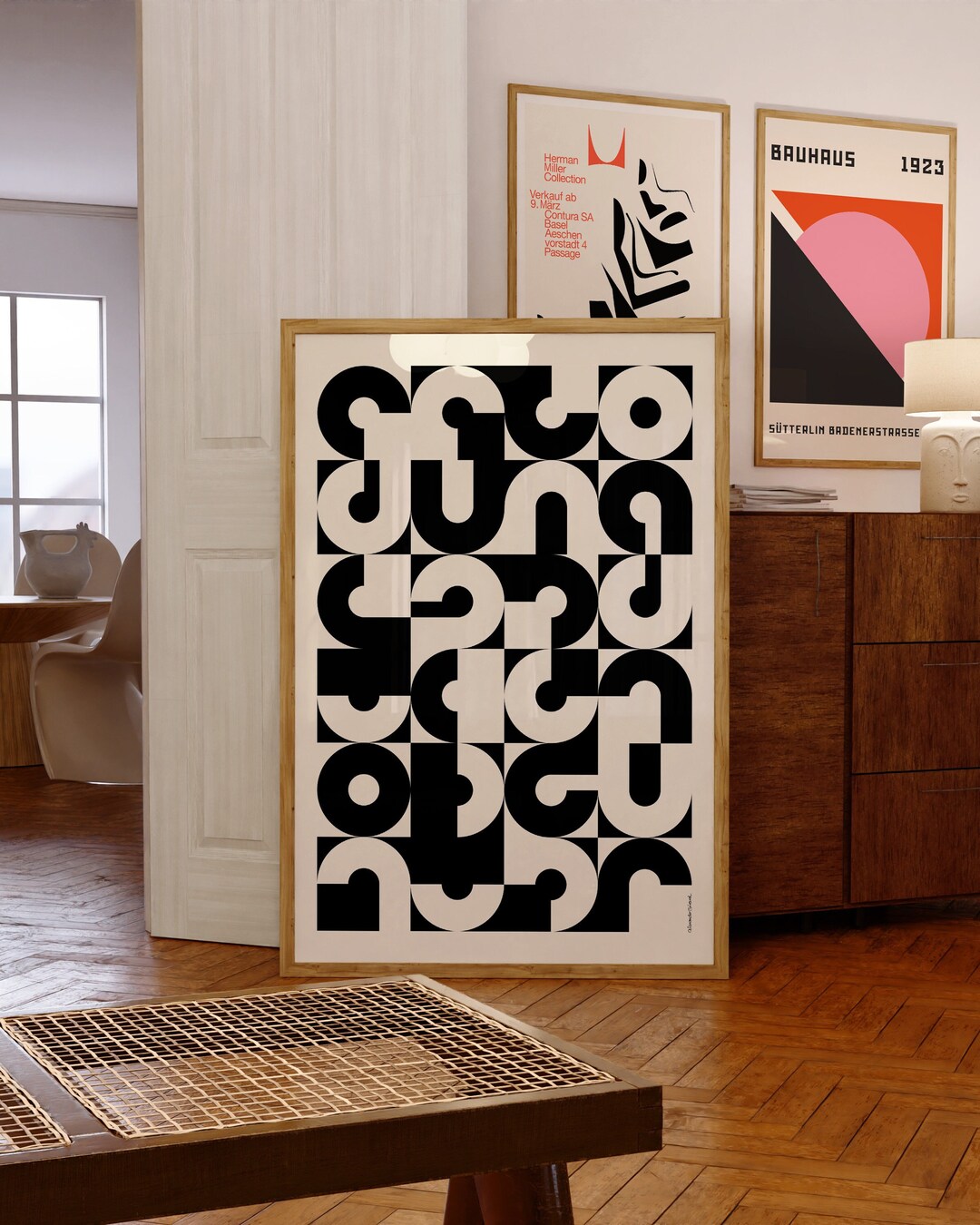 Mid-century Modern Poster | Mid-century Geometric Abstract Wall Decor ...