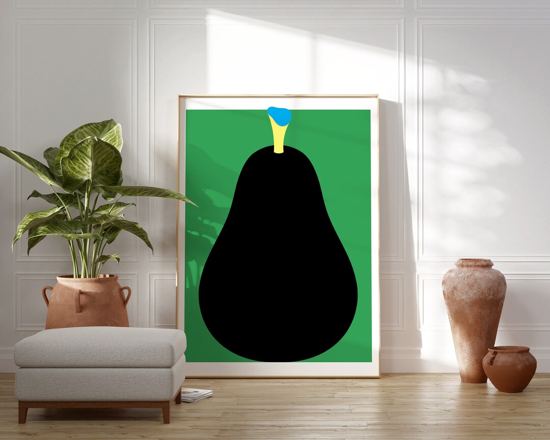 Black Pear Giclée Print | Mid-century Modern Wall Art - Etsy