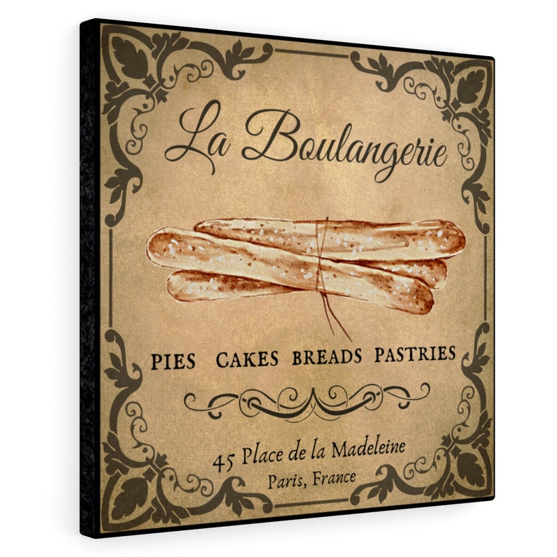 La Boulangerie Canvas, French Kitchen Wall Decor, Bakery Wall Art ...