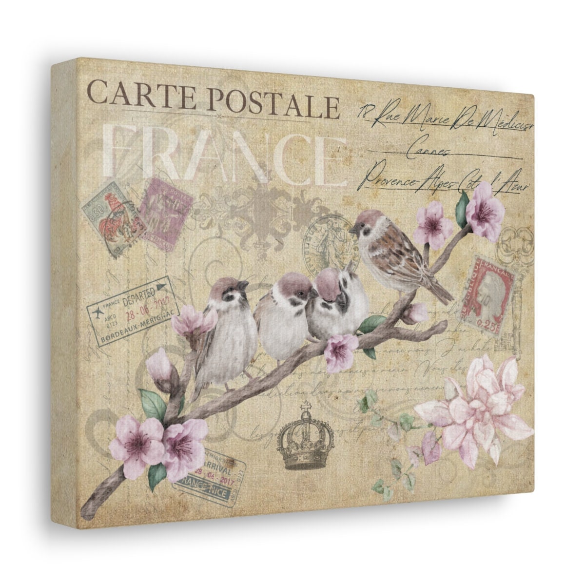 French Carte Postale Sign, French Country Wall Art, French Post Card ...