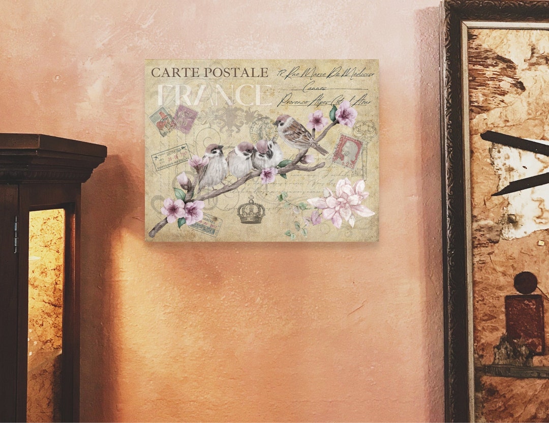 French Carte Postale Sign, French Country Wall Art, French Post Card ...