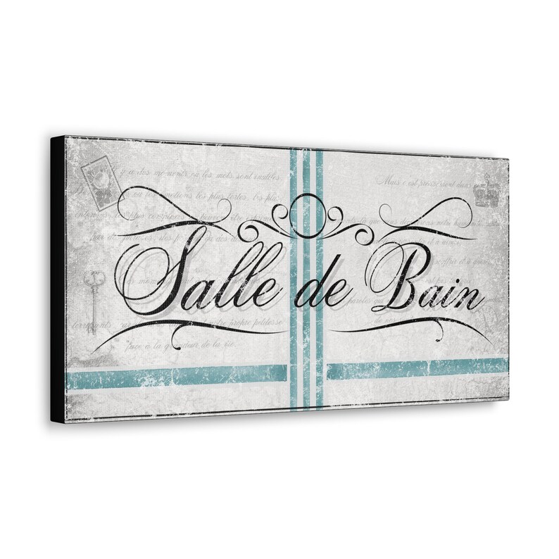 Salle De Bain Canvas Sign, French Bathroom Wall Art, French Country ...