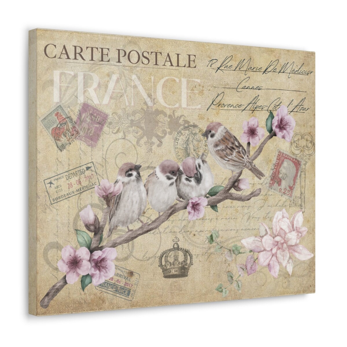 French Carte Postale Sign, French Country Wall Art, French Post Card ...