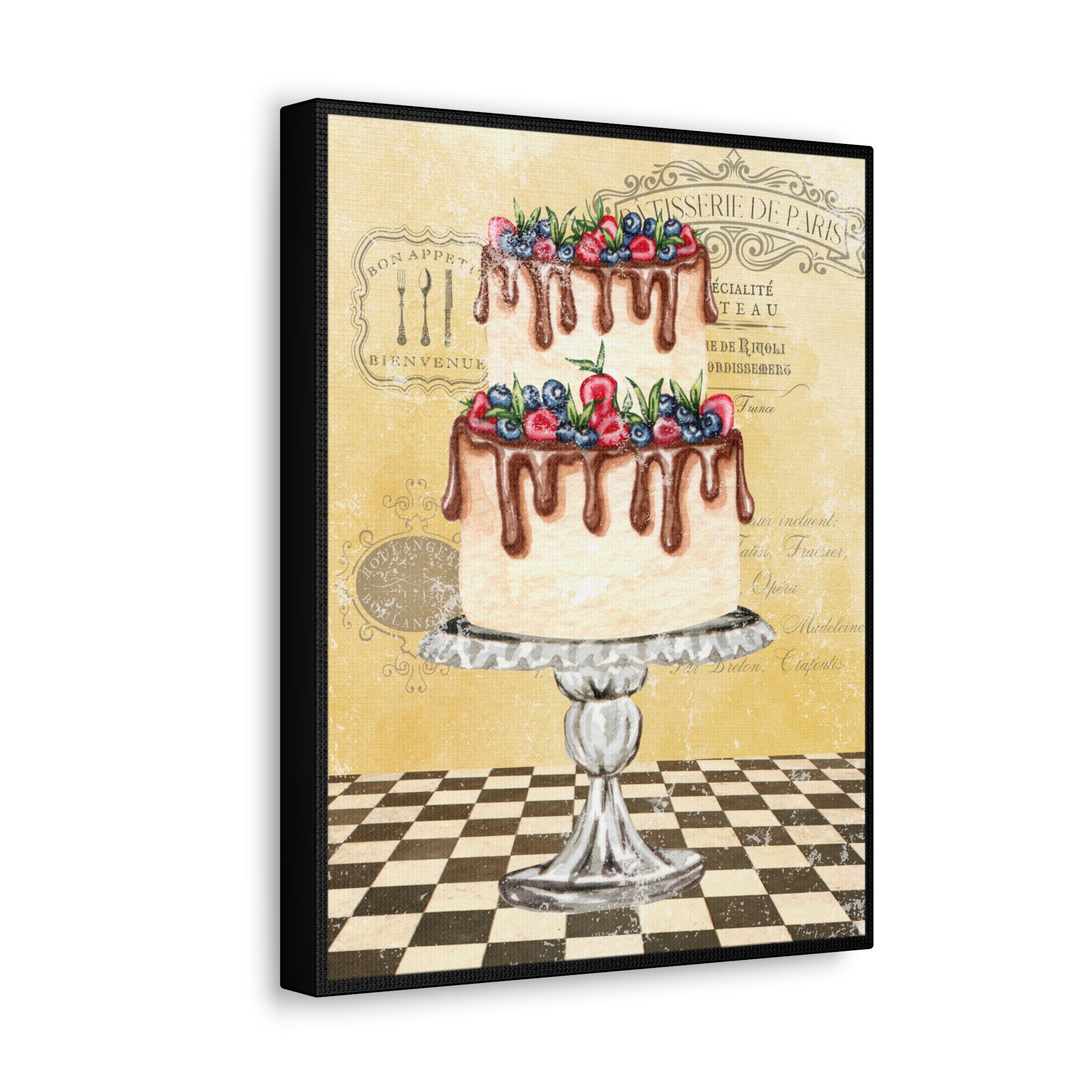 French Cake Kitchen Sign, Boulangerie Wall Decor, Patisserie Wall Art ...