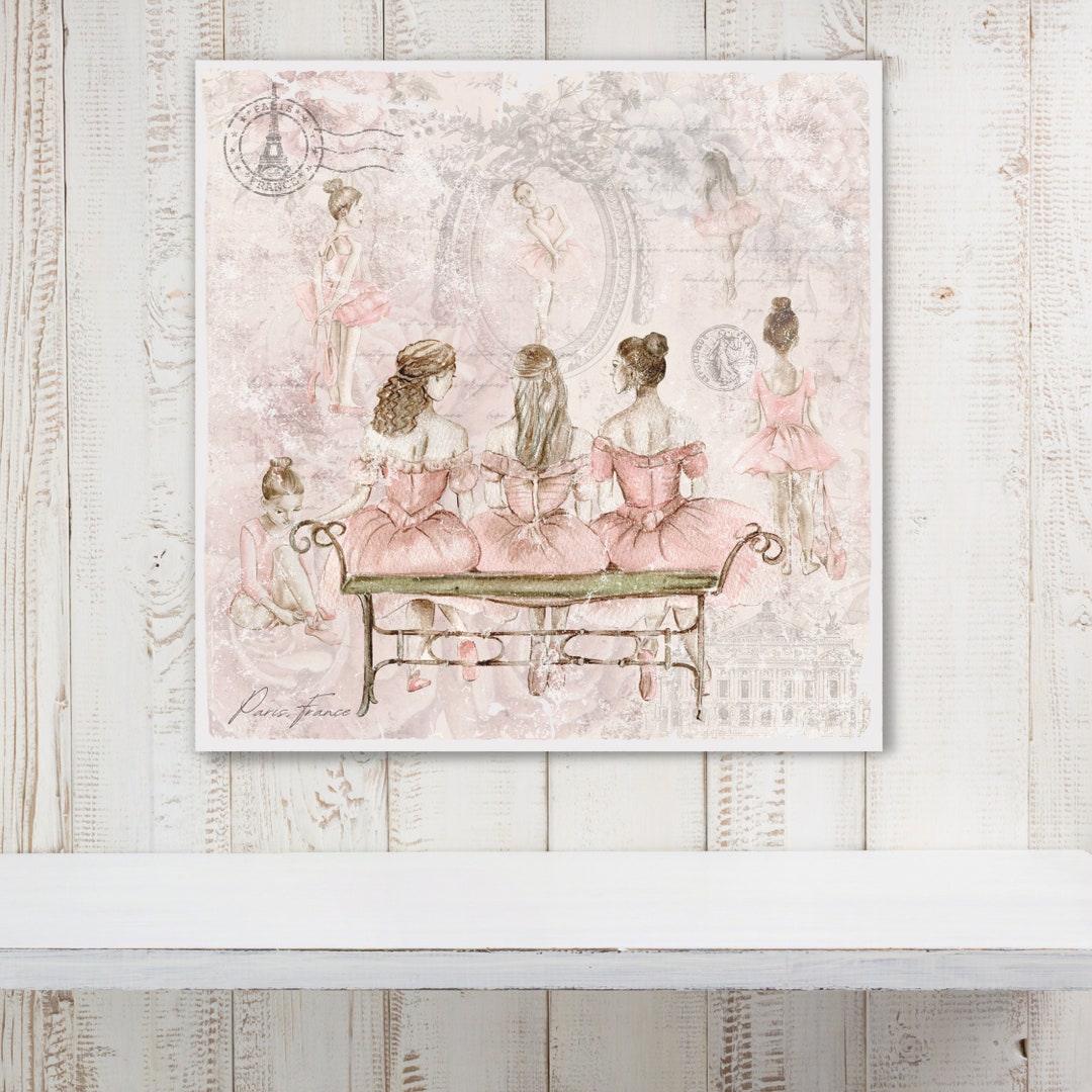 Vintage Ballet Canvas, Paris Opera Wall Decor, Shabby Chic Wall Art ...