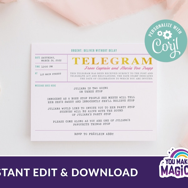 Telegram Invitation - Etsy