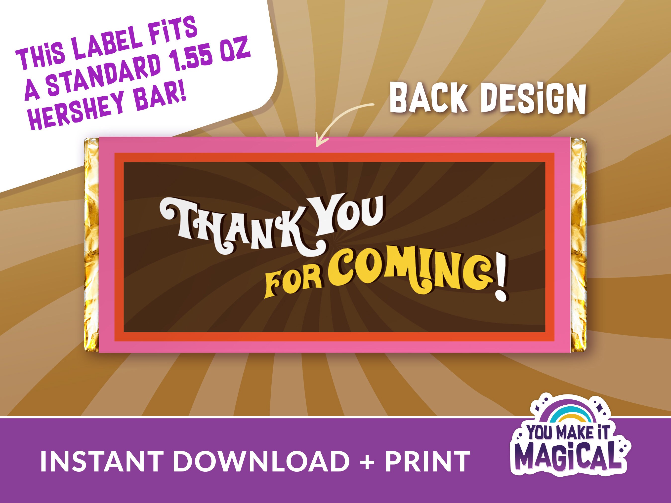 Willy Wonka Theme Chocolate Bar Wrapper - Etsy