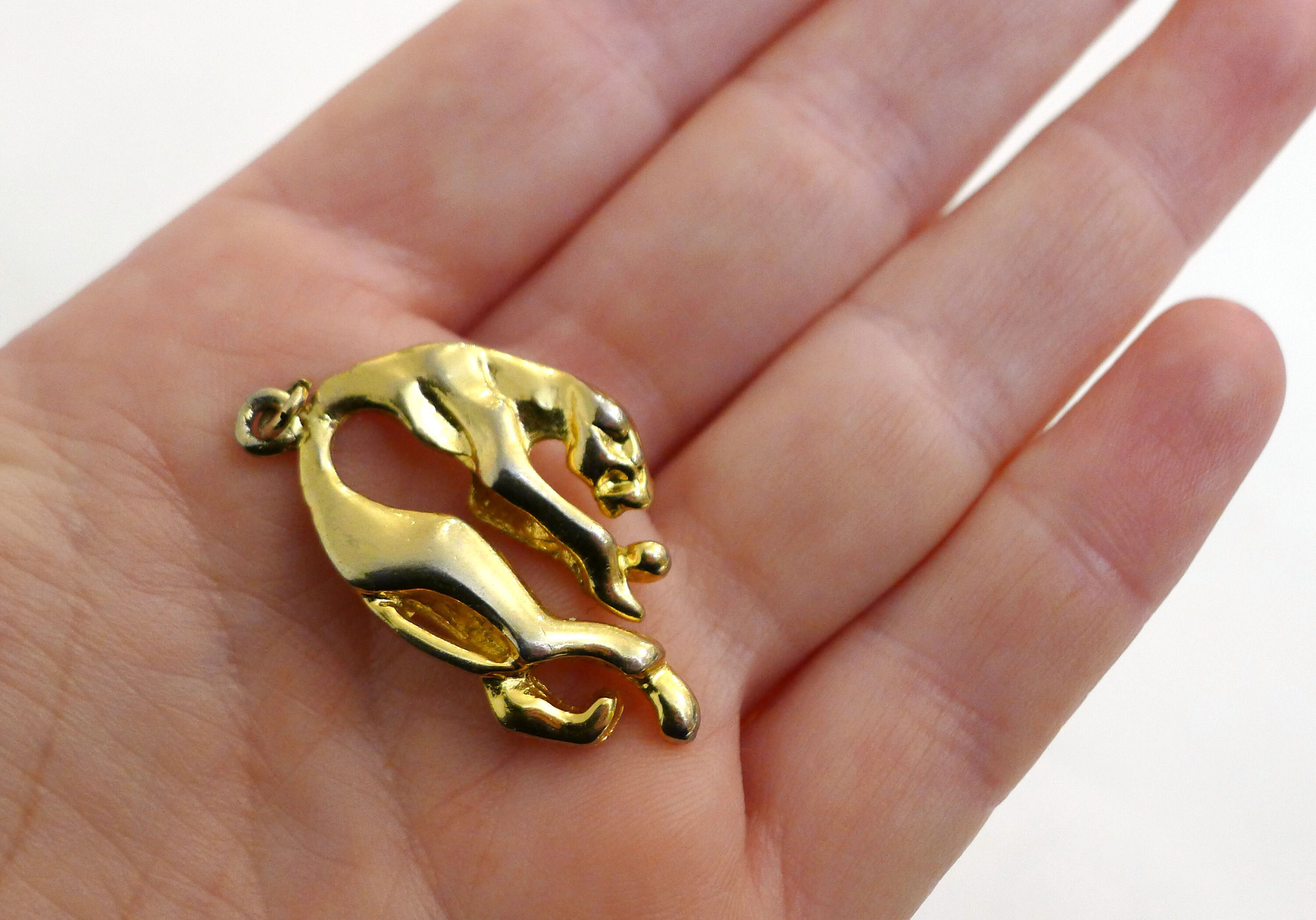 Panthère Molle Pendant, Cartier Style, in Gold Metal - Etsy