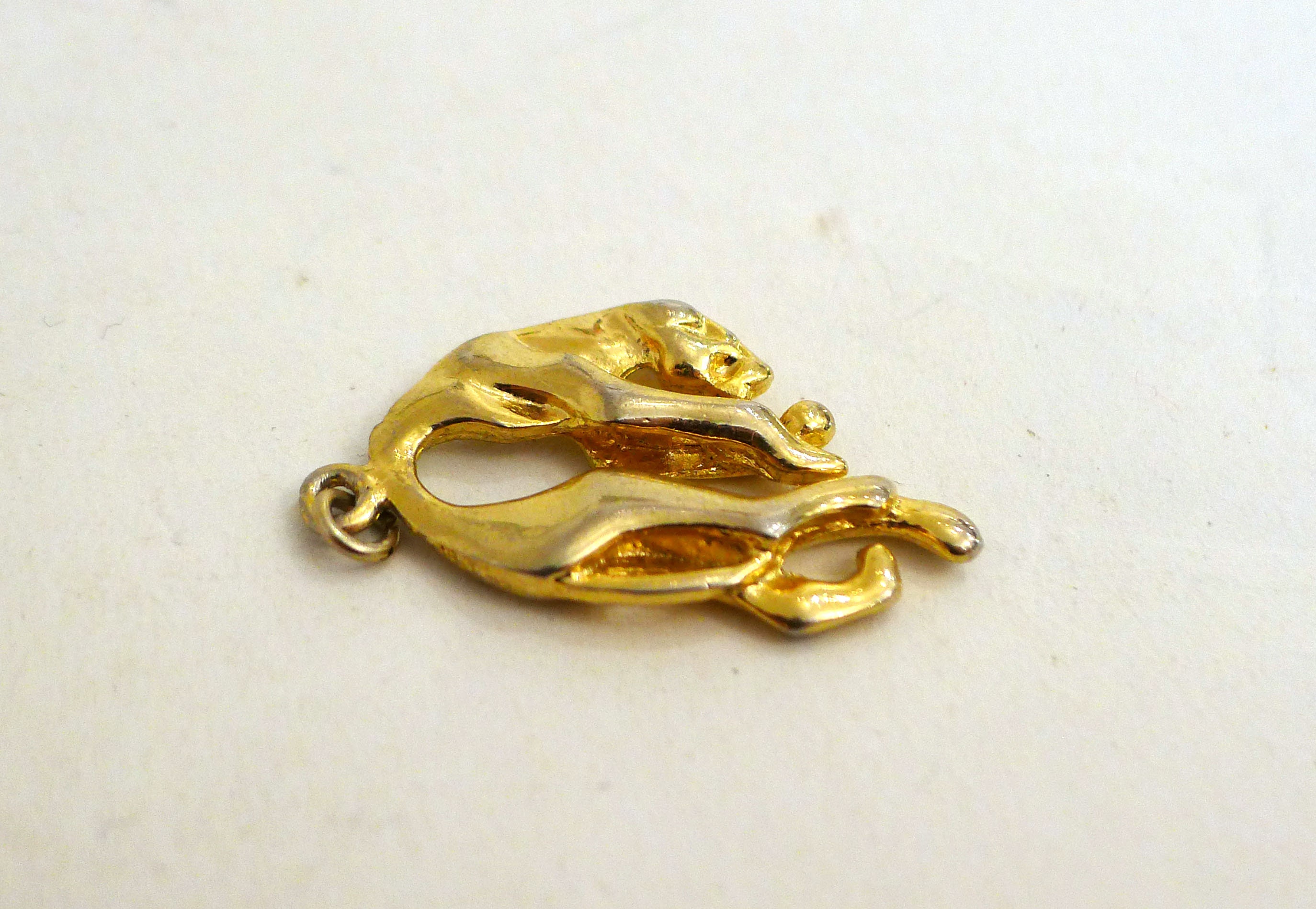 Panthère Molle Pendant, Cartier Style, in Gold Metal - Etsy