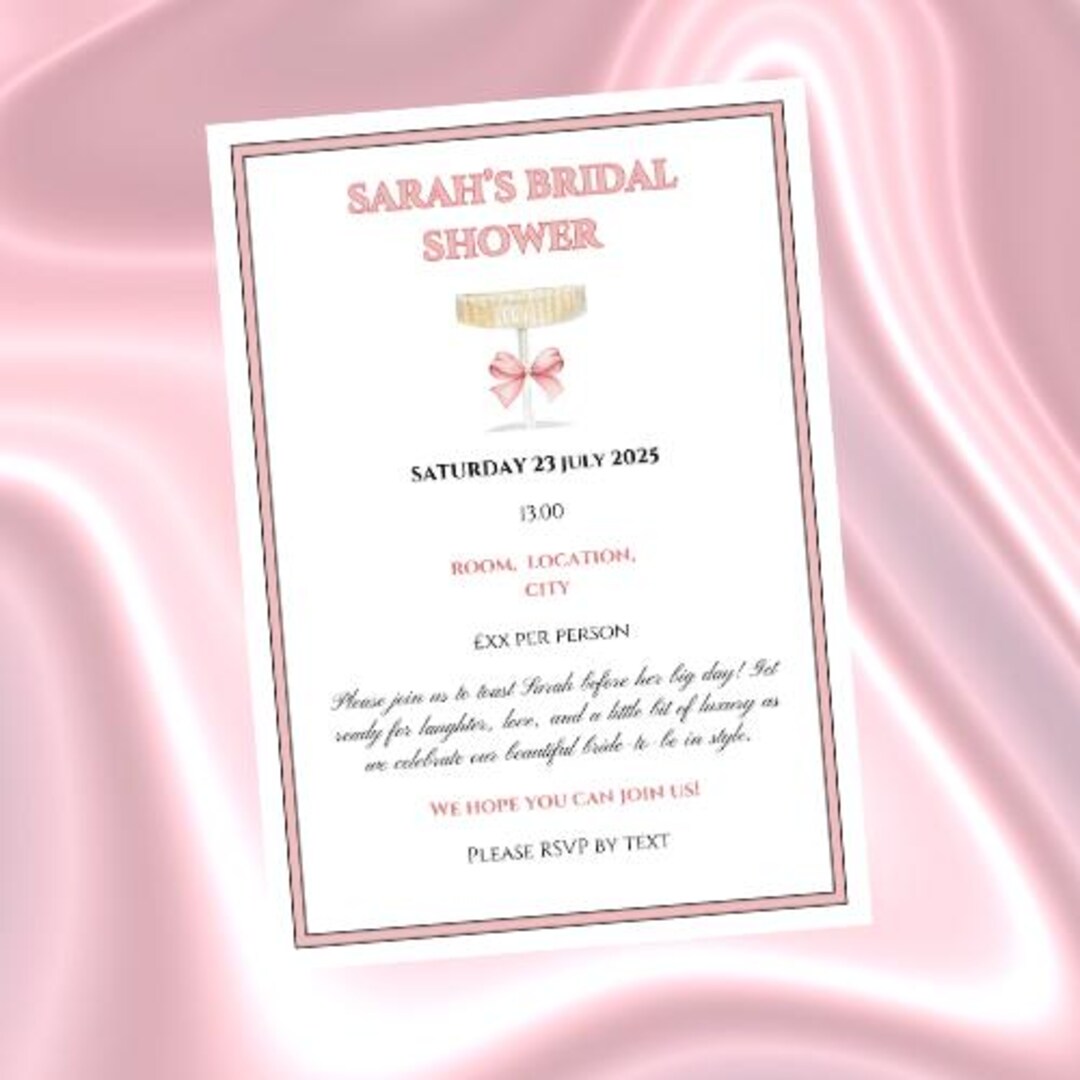 Printable Hen Party Invitation Template, Cute Pink Hen Invitation ...