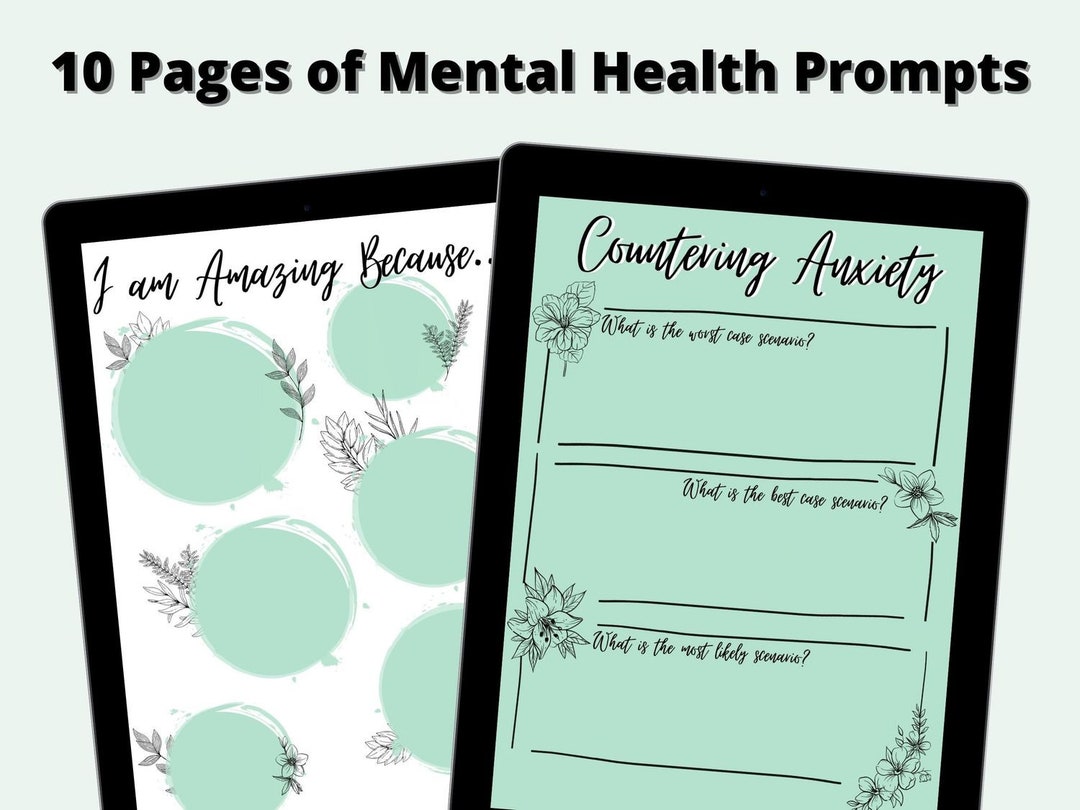 Mental Health Bundle | Digital Wellness Journal | Self Care Worksheets ...