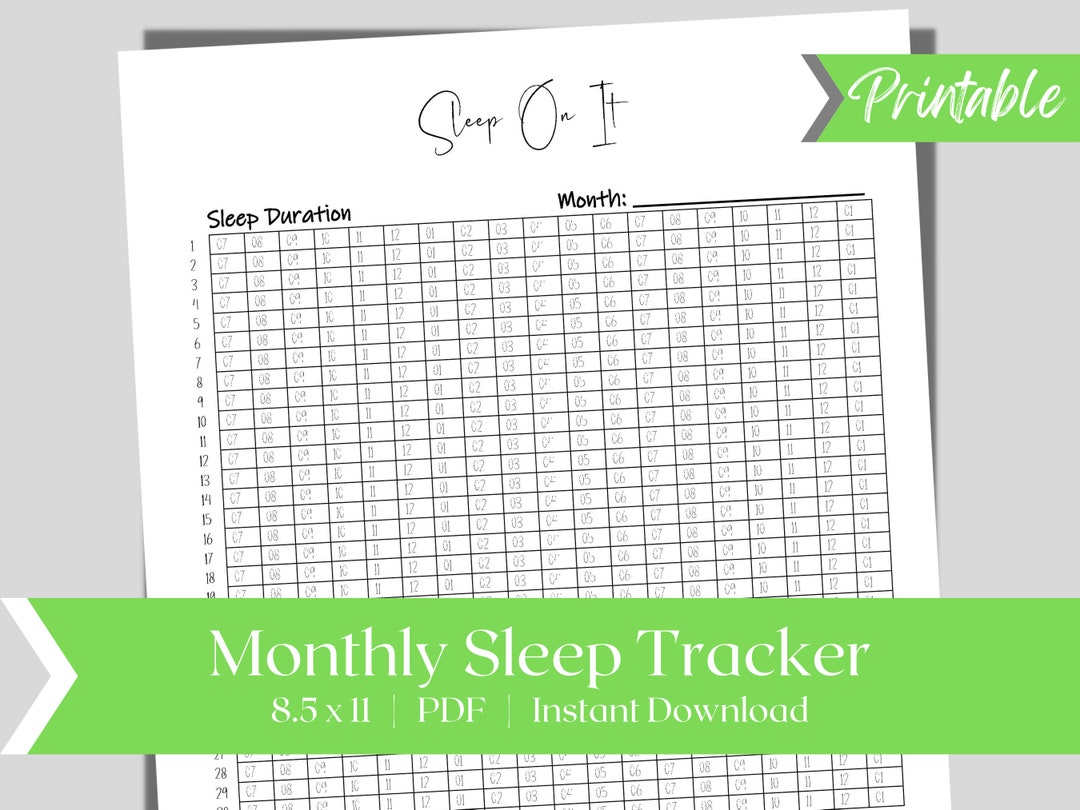 Sleep Tracker, Daily Sleep Log, Monthly Habit, Health Tracker, Daily ...