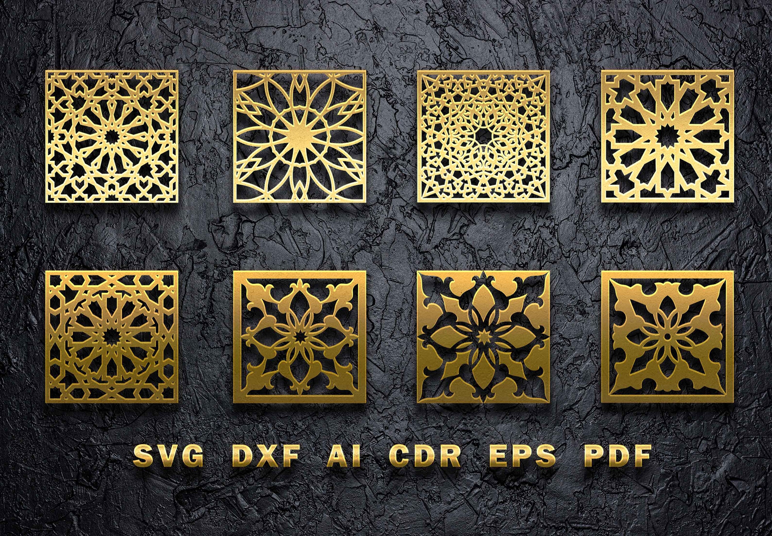 Arabic Moroccan Islamic Pattern SVG & Vector Line Art 2 Template - Etsy