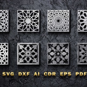 Arabic Moroccan Islamic Pattern SVG & Vector Line Art 2 Template - Etsy