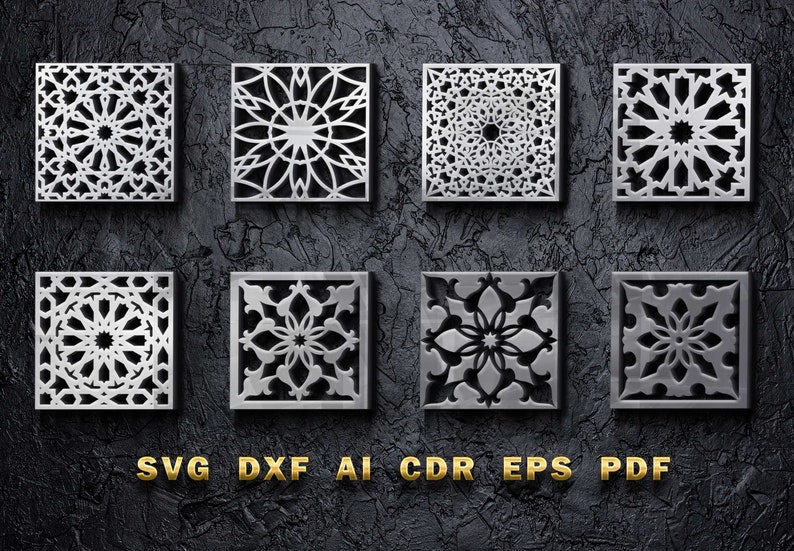 Arabic Moroccan Islamic Pattern SVG & Vector Line Art 2 Template - Etsy