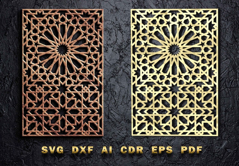 Arabic Moroccan Geometric Islamic Pattern SVG & Vector 6 Template - Etsy