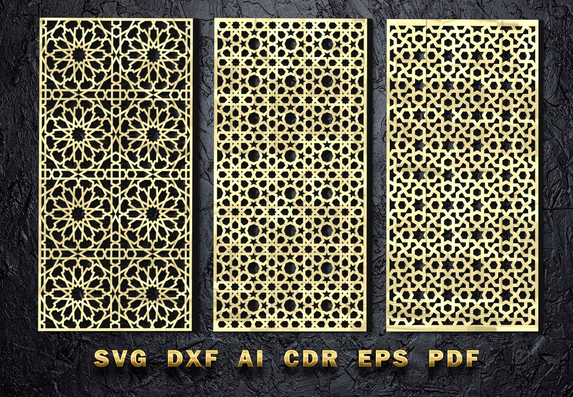 Arabic Moroccan Geometric Islamic Pattern SVG & Vector 5 Template - Etsy