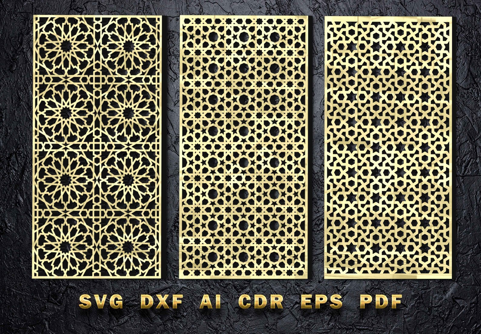 Arabic Moroccan Geometric Islamic Pattern SVG & Vector 5 Template - Etsy