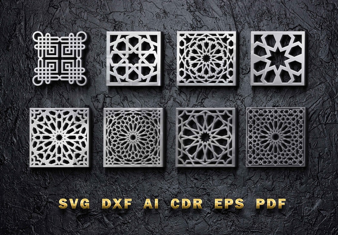 Arabic Moroccan Islamic Pattern SVG & Vector Line Art 3 Template - Etsy