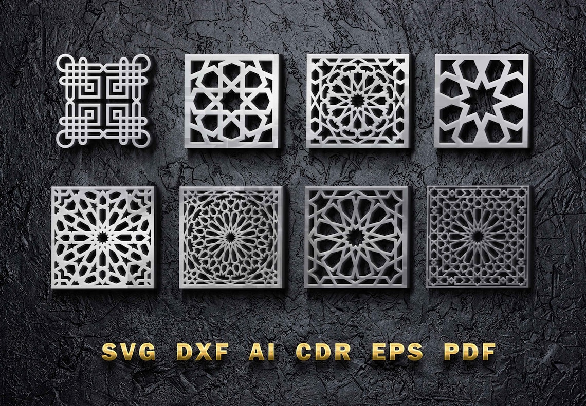 Arabic Moroccan Islamic Pattern SVG & Vector Line Art 3 - Etsy