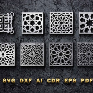 Arabic Moroccan Islamic Pattern SVG & Vector Line Art 3 - Etsy